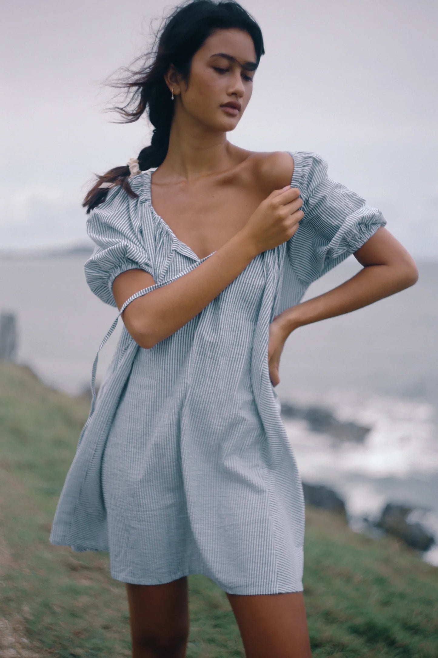 The Bare Road Chloe Dress Spirulina Stripe - Laneway Boutique