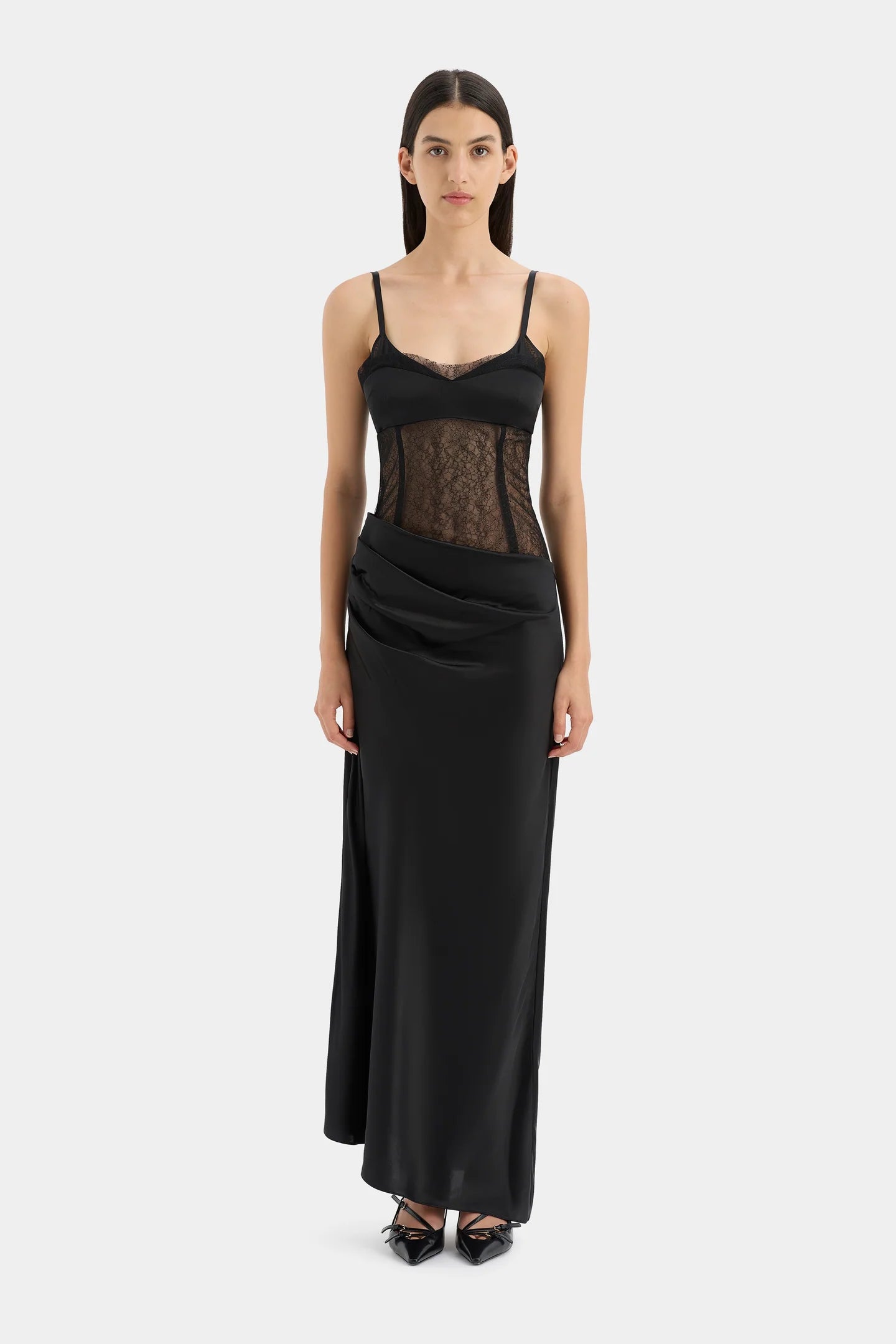 SIR Dunya Draped Gown Black - Laneway Boutique