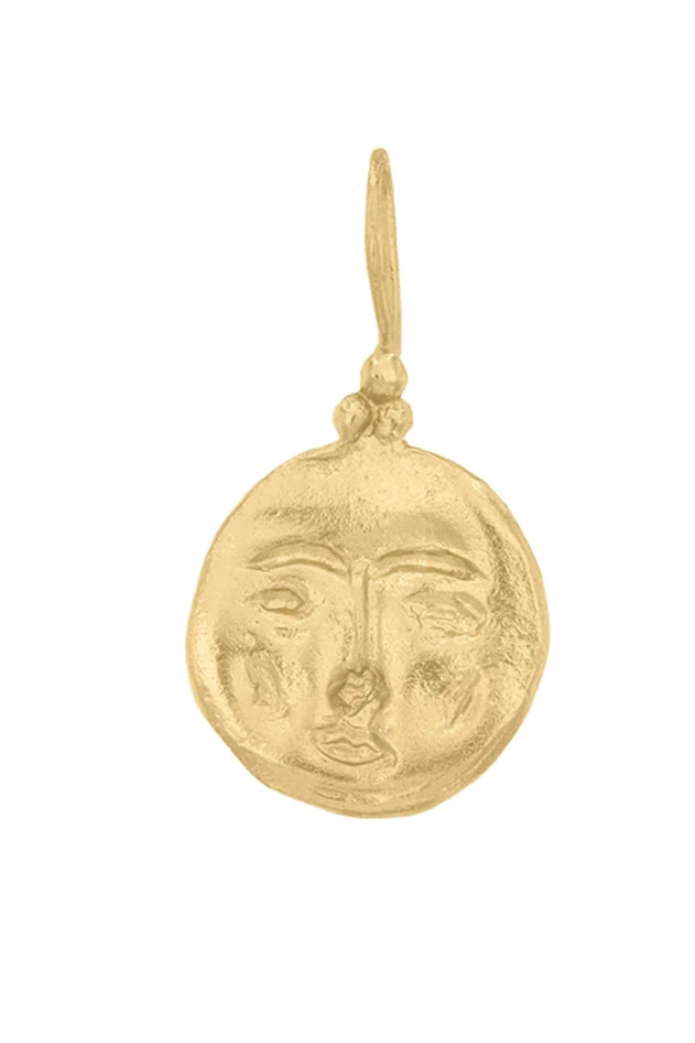 Cleopatras Bling Moon Face Pendant Gold - Laneway Boutique