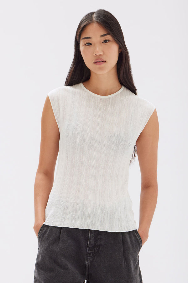 ASSEMBLY LABEL Noa Knit Tank White - Laneway Boutique